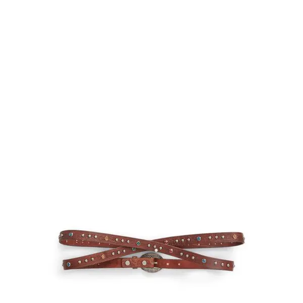 Ralph Lauren Tooled Leather Double-wrap Belt