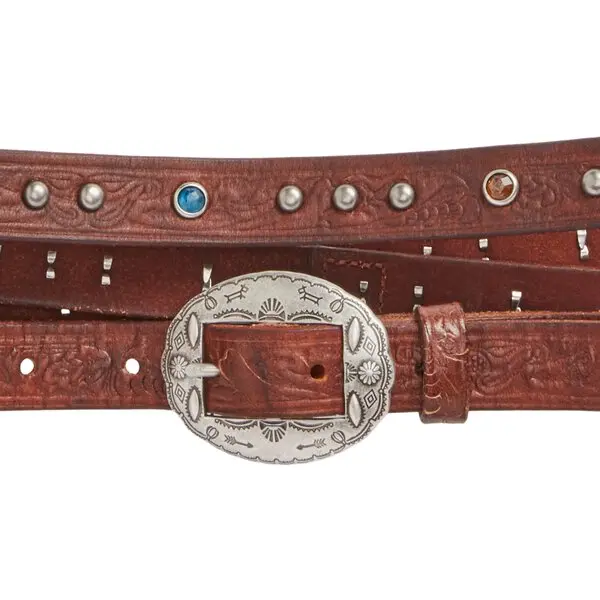 Ralph Lauren Tooled Leather Double-wrap Belt
