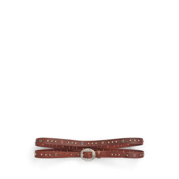 Ralph Lauren Tooled Leather Double-wrap Belt
