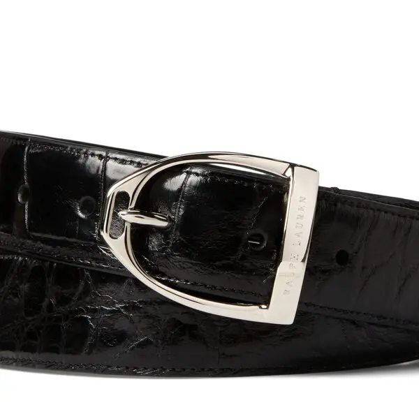 Ralph Lauren Alligator Stirrup Buckle Belt