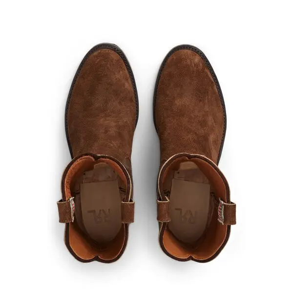 Ralph Lauren Roughout Suede And Leather Boots