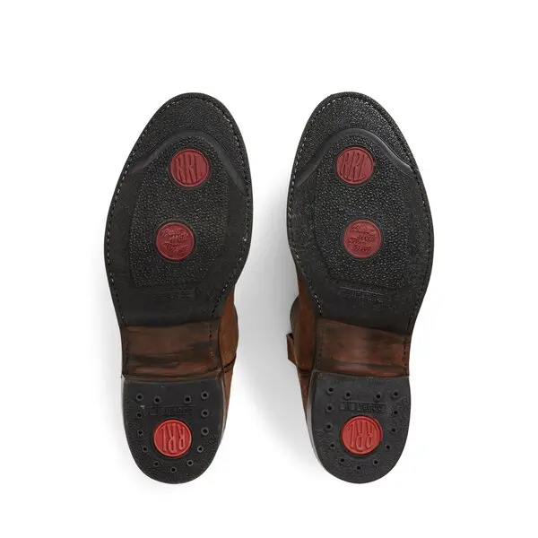 Ralph Lauren Roughout Suede And Leather Boots