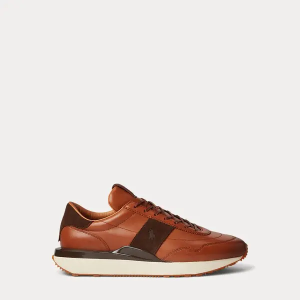 Ralph Lauren Train 89 Leather Sneaker - Tan