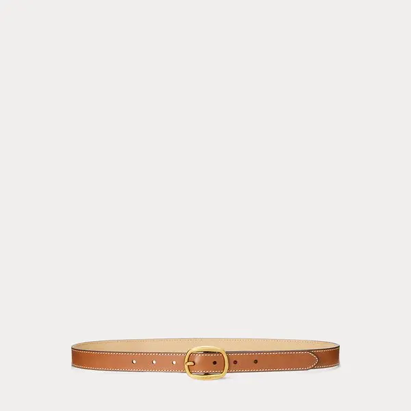 Ralph Lauren Oval-buckle Leather Belt - Cuoio