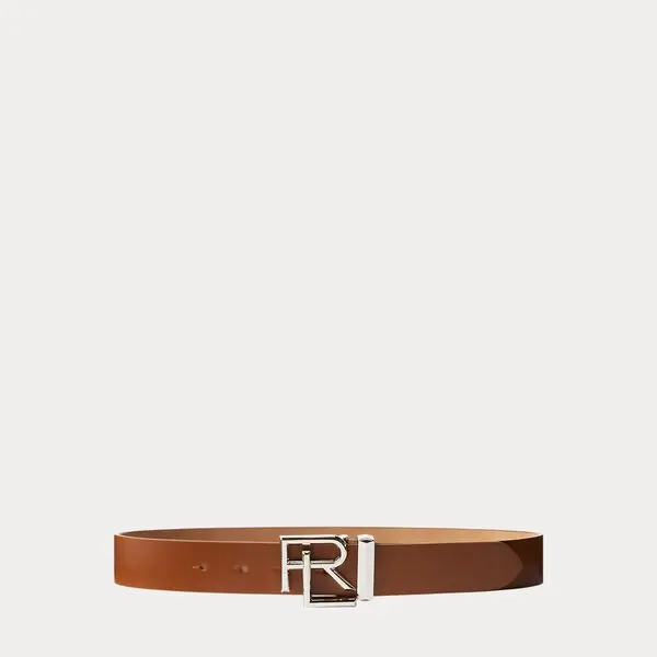 Ralph Lauren Rl Box Leather Belt - Rl Gold