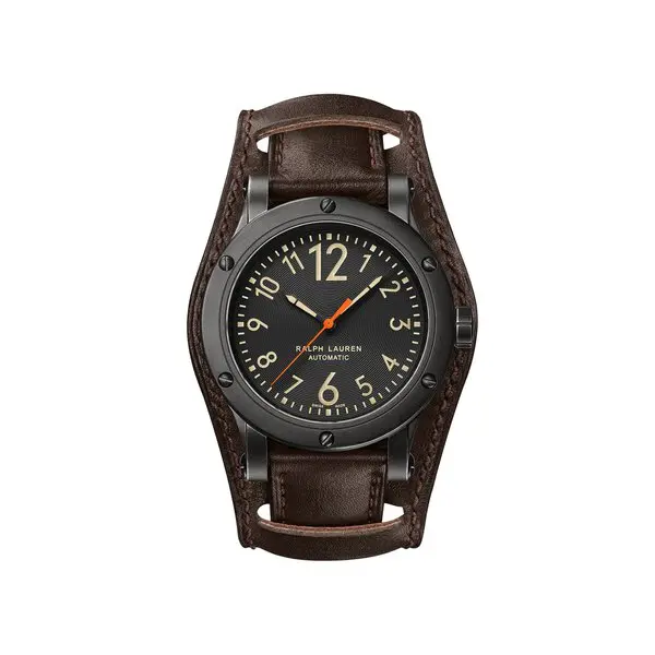 Ralph Lauren 42 Mm Aged Steel Watch