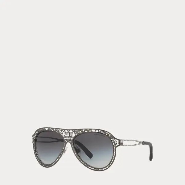 Ralph Lauren Embellished Pilot Sunglasses - Dark Gunmetal