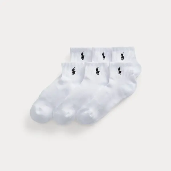 Ralph Lauren Quarter-crew Socks 6-pack - White