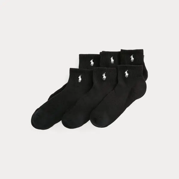 Ralph Lauren Cotton-blend Quarter Sock 6-pack - Black