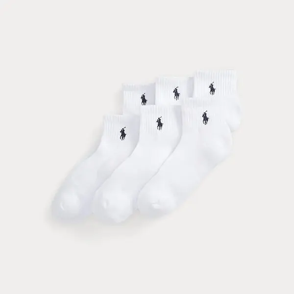 Ralph Lauren Cotton-blend Quarter Sock 6-pack - White