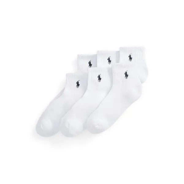 Ralph Lauren Cotton-blend Quarter Sock 6-pack - White