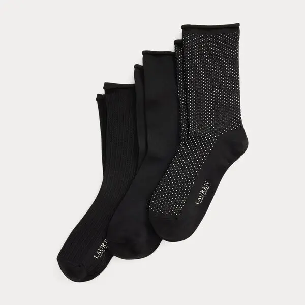 Ralph Lauren Stretch Roll-top Sock 3-pack - Black