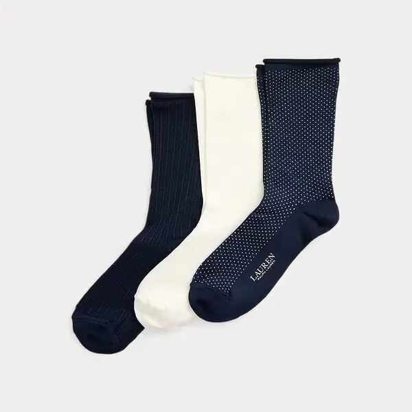 Ralph Lauren Stretch Roll-top Sock 3-pack - Navy