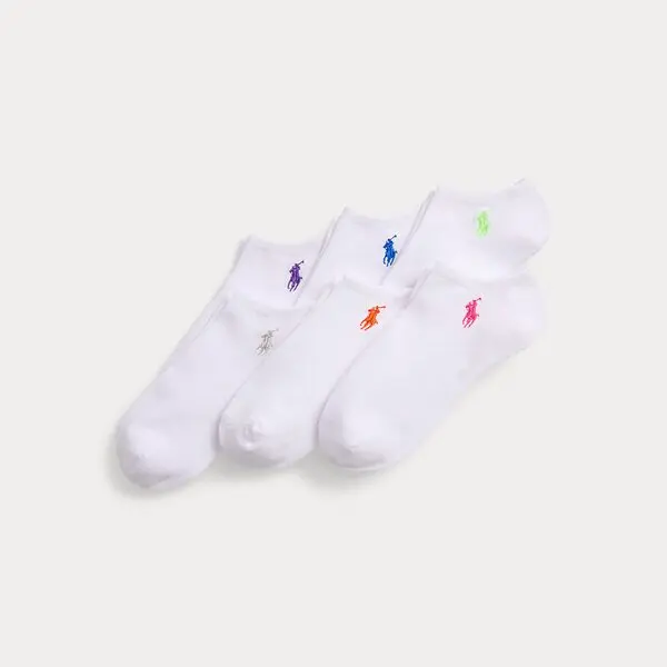Ralph Lauren Classic Ankle Socks 6 Pack - White Multi