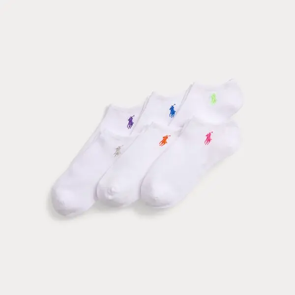 Ralph Lauren Classic Ankle Socks 6 Pack - White Multi