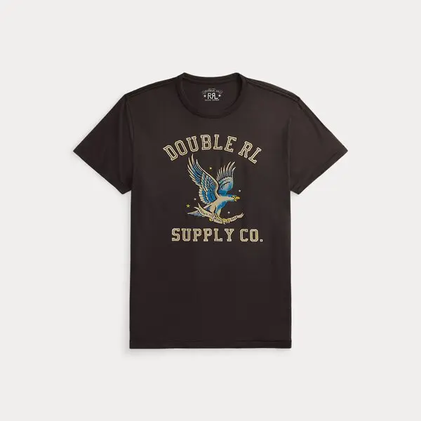 Ralph Lauren Garment-dyed Jersey Graphic T-shirt - Faded Black