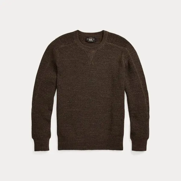 Ralph Lauren Waffle-knit Cotton-wool Sweater - Dark Olive Heather