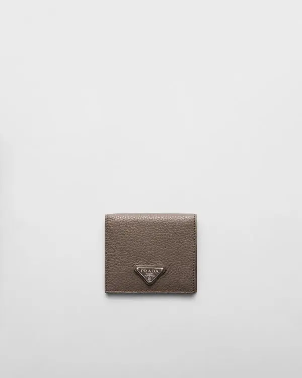 Prada Leather Wallet - Bamboo Gray