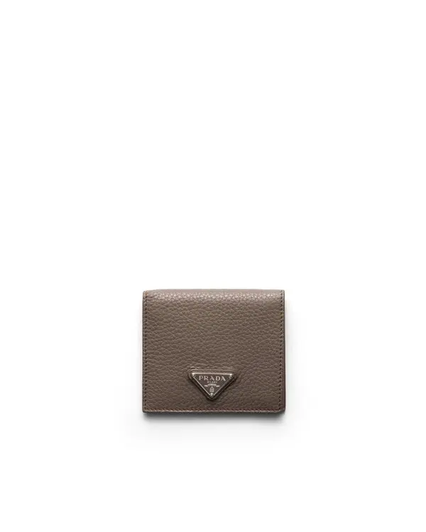 Prada Leather Wallet - Grey