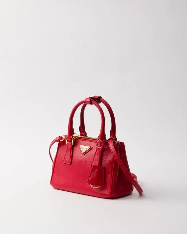 Prada Galleria Saffiano Leather Micro Bag - Red