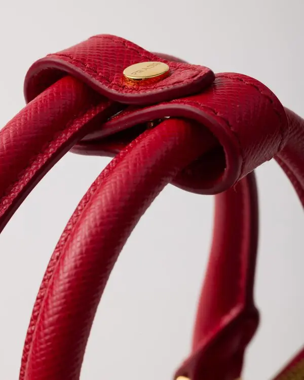 Prada Galleria Saffiano Leather Micro Bag - Red