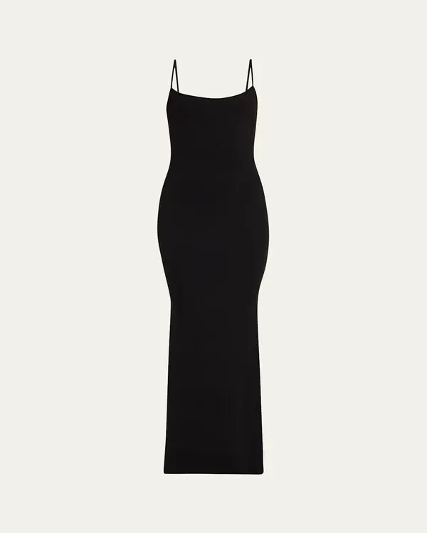 SKIMS Soft Lounge Ribbed Maxi Slip Dress - Onyx