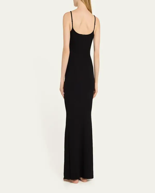 SKIMS Soft Lounge Ribbed Maxi Slip Dress - Onyx