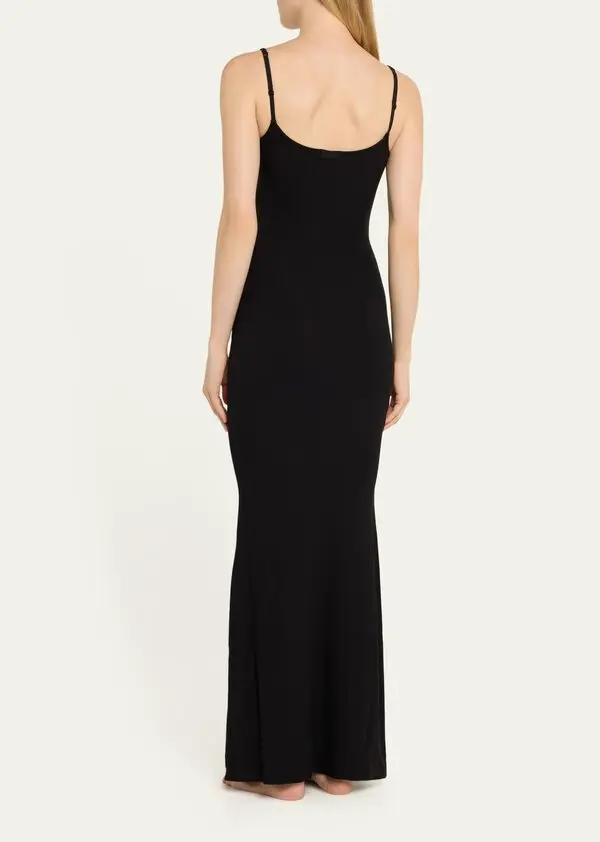 SKIMS Soft Lounge Ribbed Maxi Slip Dress - Onyx