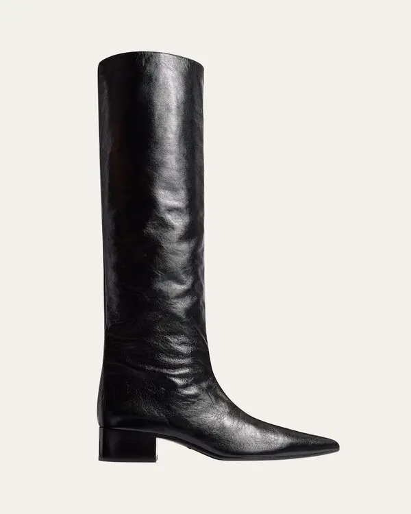 Khaite Andee Leather Knee Boots