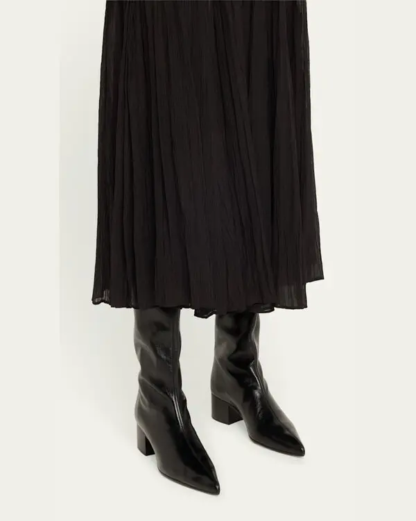 Khaite Andee Leather Knee Boots