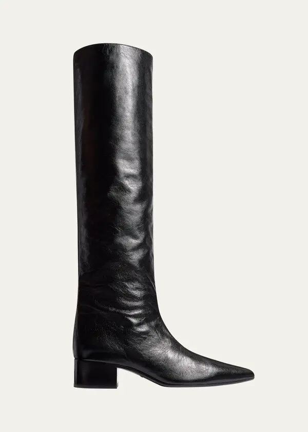 Khaite Andee Leather Knee Boots