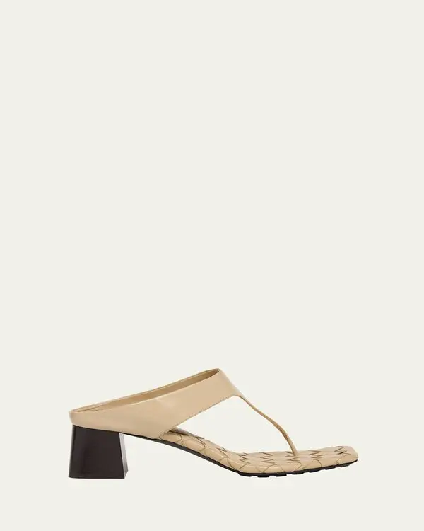 Bottega Veneta Marella Leather Thong Sandals