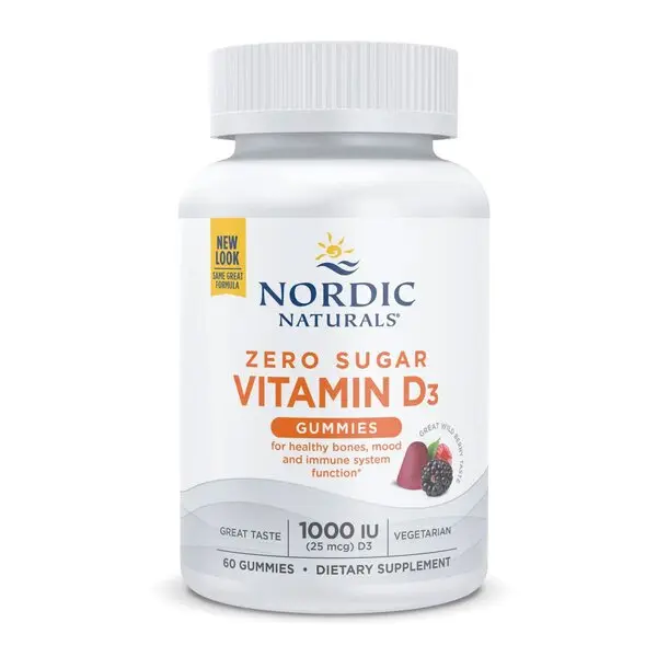 NORDIC NATURALS Zero Sugar Vitamin D3 Gummies Wild Berry Flavor 60 Gummies - One-color