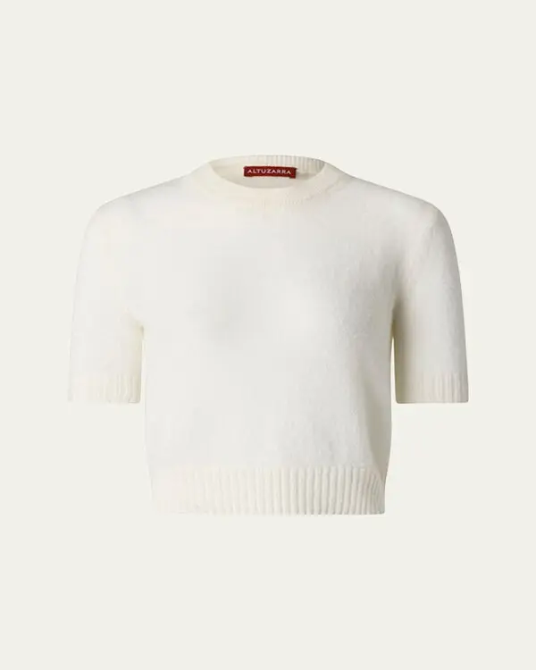 Altuzarra Ty Alpaca Short Sleeve Sweater