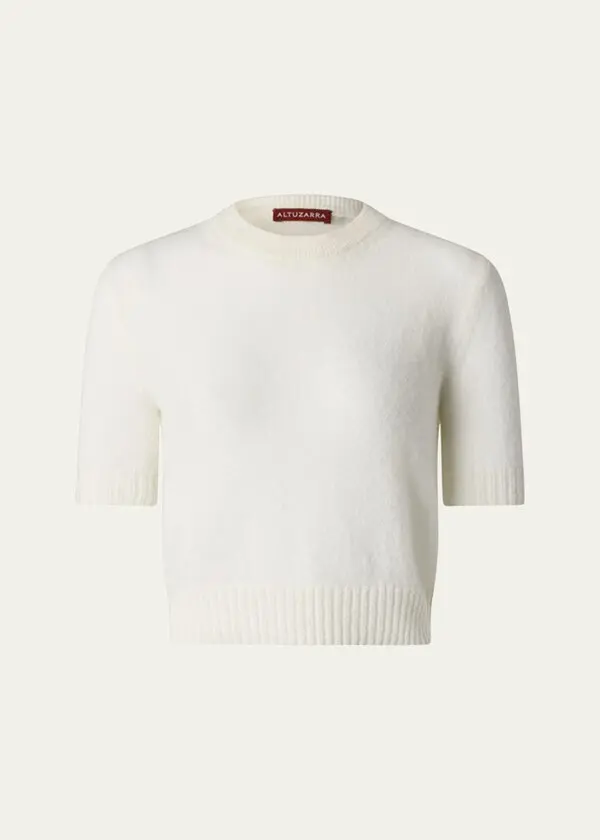 Altuzarra Ty Alpaca Short Sleeve Sweater