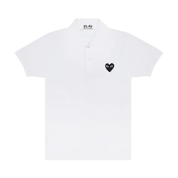 Play Comme Des Garcon Black Emblem Polo Shirt - White