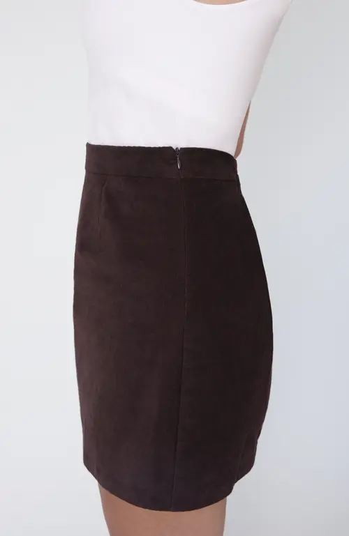 AAM THE LABEL The Cord Mini Skirt - Espresso