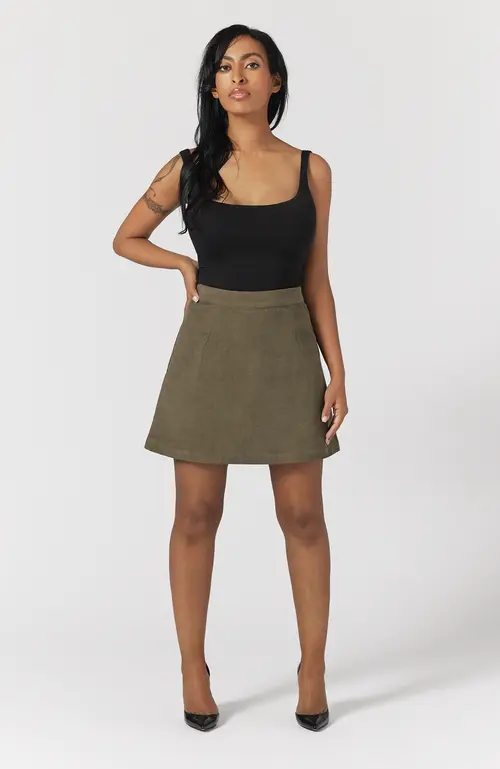 AAM THE LABEL The Cord Mini Skirt - Moss