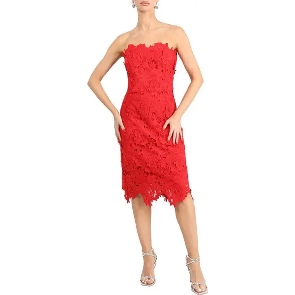 Adelyn Rae Jade Strapless Lace Dress
