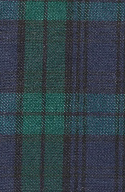 CLIFTON WILSON Plaid Wool Pocket Square - Blue