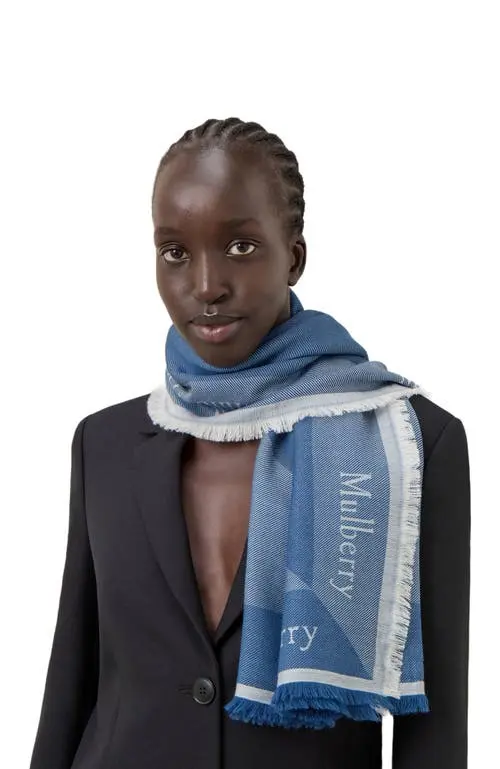 Mulberry Wool Logo Square Scarf