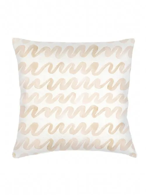Anaya Watercolor Waves Linen Pillow With Down Alternative Insert - Beige