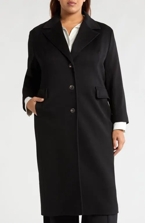 Fleurette Holland Longline Wool Coat - Black