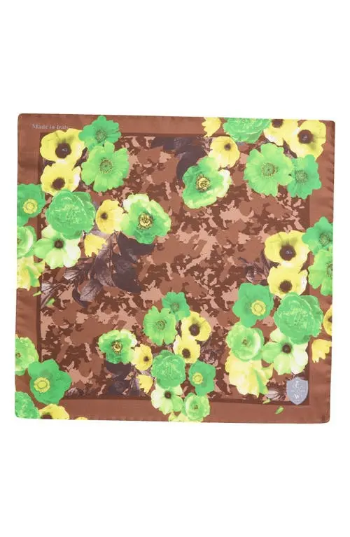 CLIFTON WILSON Silk Pocket Square - Green