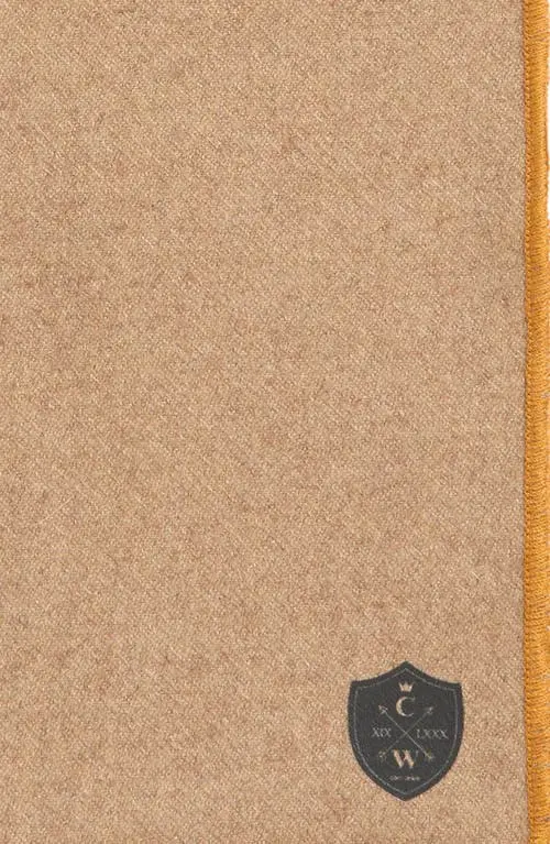 CLIFTON WILSON Cashmere Pocket Square - Tan