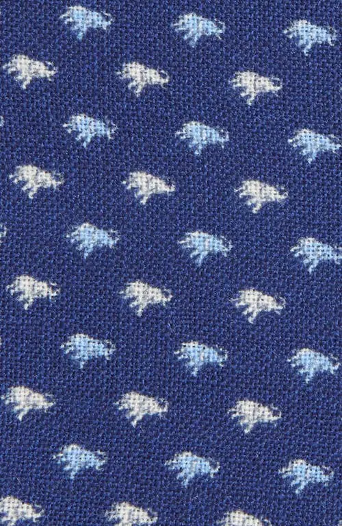 CLIFTON WILSON Print Wool Pocket Square