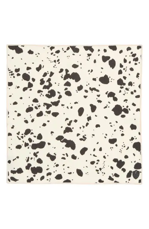 CLIFTON WILSON Cow Print Linen Pocket Square
