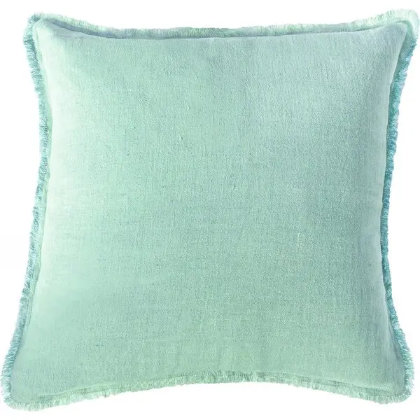 Anaya Soft Linen Euro Pillow With Down Alternative Insert - Mint Green