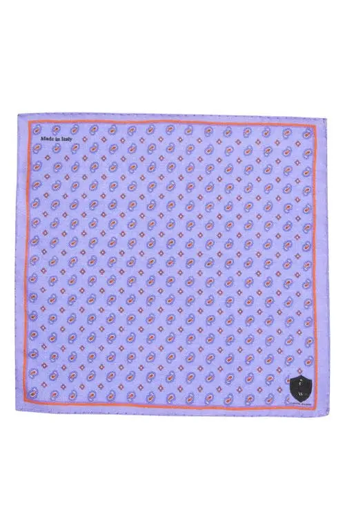 CLIFTON WILSON Paisley Wool Pocket Square - Periwinkle