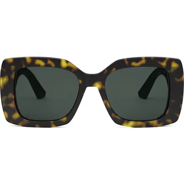 Dior Very S1i 54mm Square Sunglasses - Dark Havana / Green